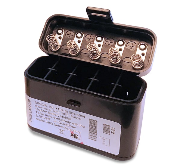 SSCOR Quickdraw Alkaline Battery Powered Aspirator - Battery Care