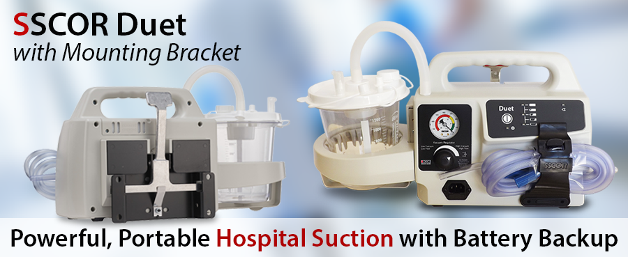 Duet Transport Aspirator, Portable Aspirator, crash cart suction