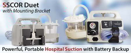 Duet Transport Aspirator, Portable Aspirator, crash cart suction