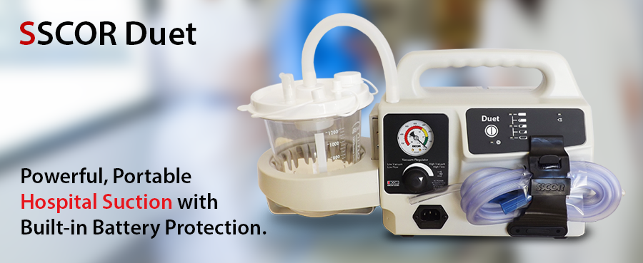 SSCOR Duet Hospital Aspirator, Hospital Portable Suction