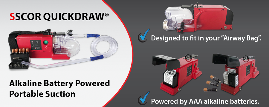 Alkaline Battery Powered Portable Suction Unit - SSCOR Quickdraw