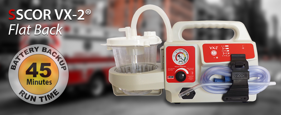 SSCOR, Inc. S-SCORT VX-2 Flat Back Portable EMS Suction Unit